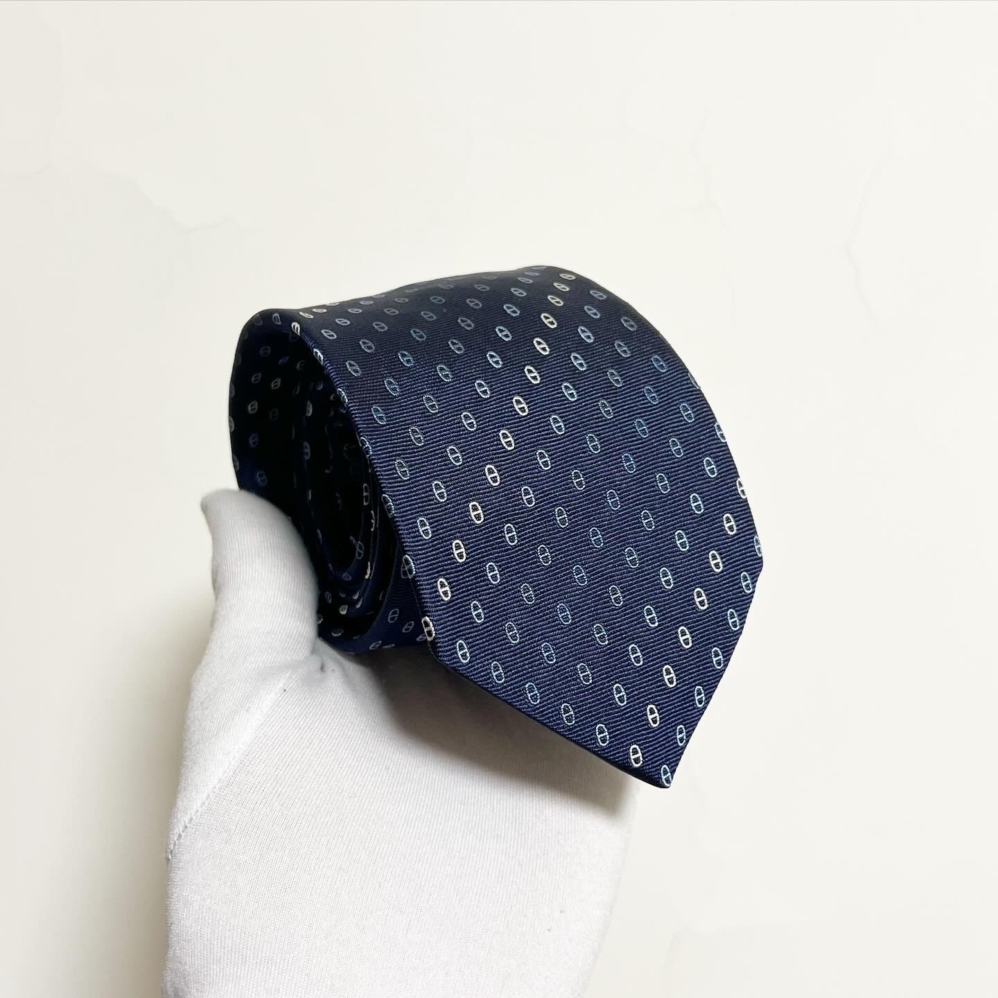 HERMES Mini H Tie (Marine /CIEL)
