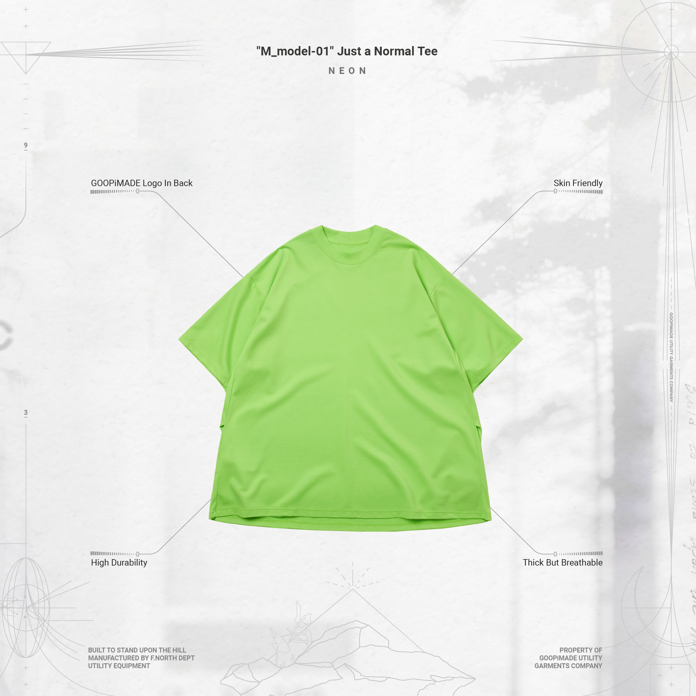 “M_model-01” Just a Normal Tee - Neon