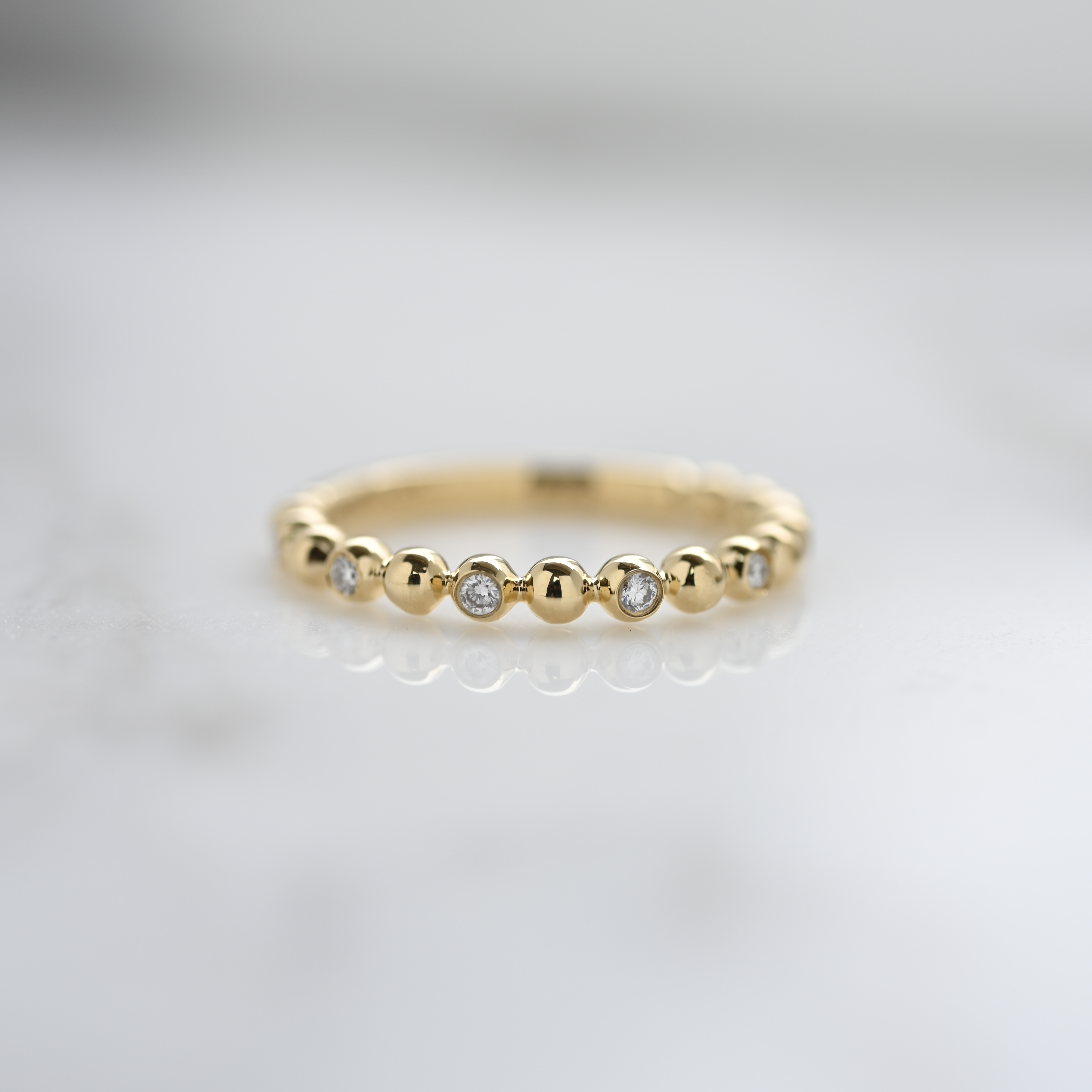 18K Ball Ball Dot Dot Diamond Ring