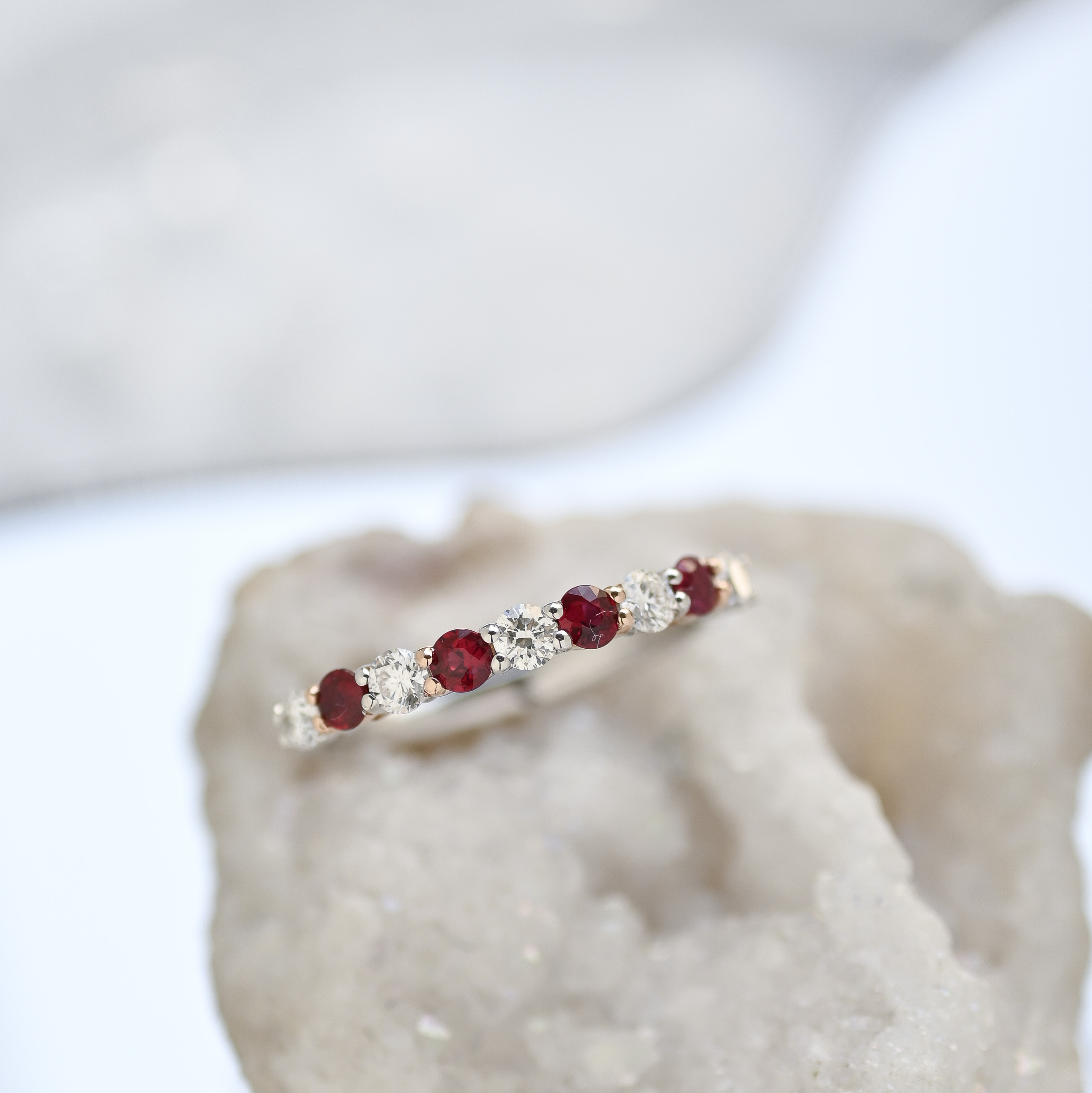 18K Diamond and Ruby Eternity Ring