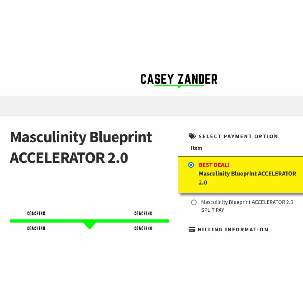 Masculinity Blueprint ACCELERATOR 2.0 by Casey Zander