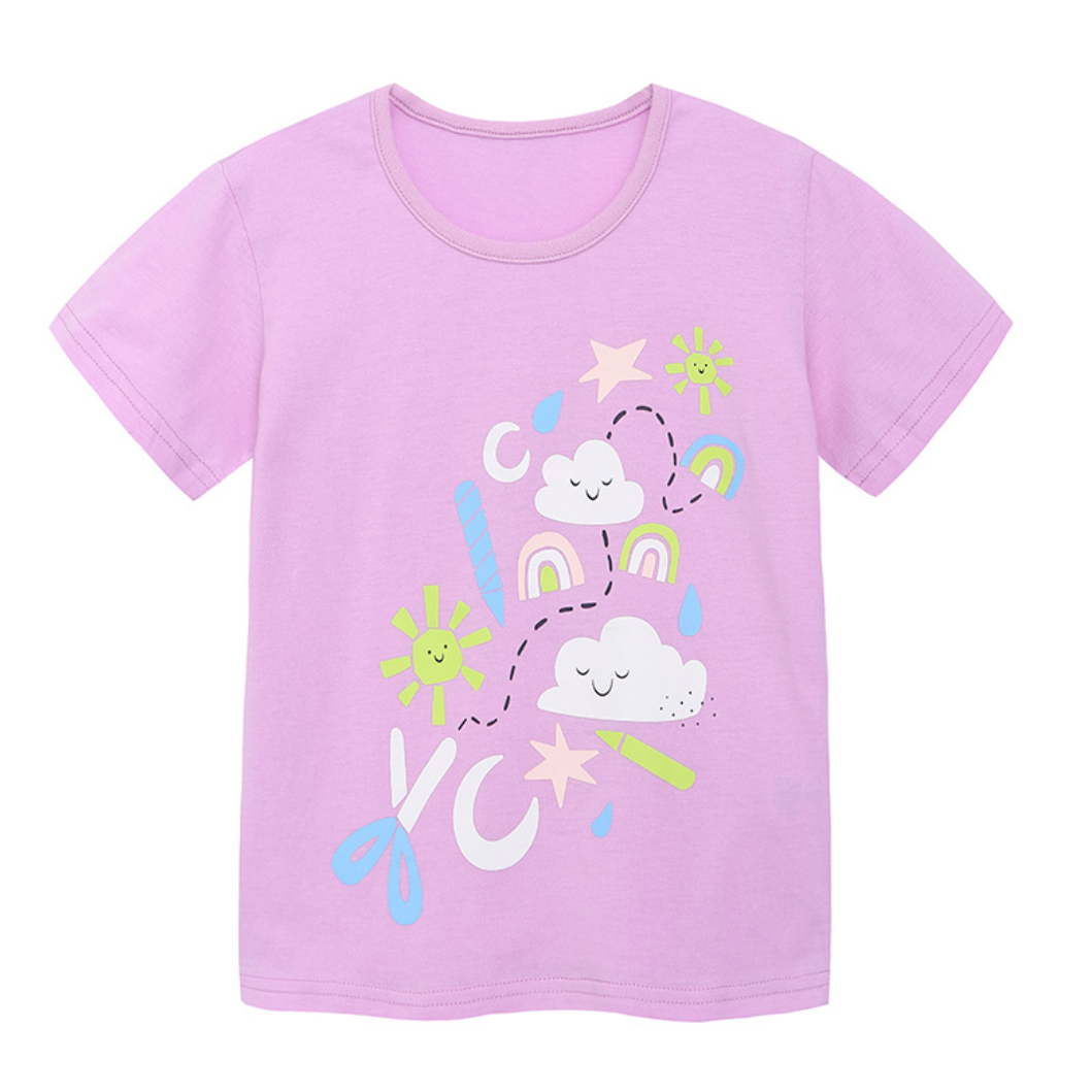 U0042 雲朵圓領棉質tee $129@3