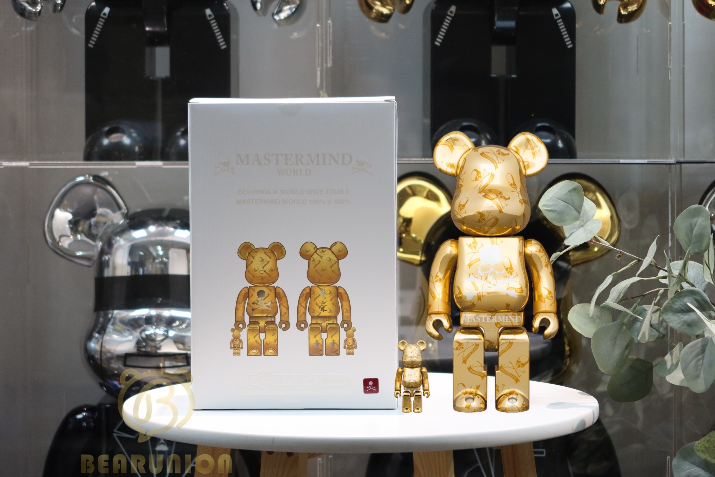 Bearbrick 400% 100% mastermind gold