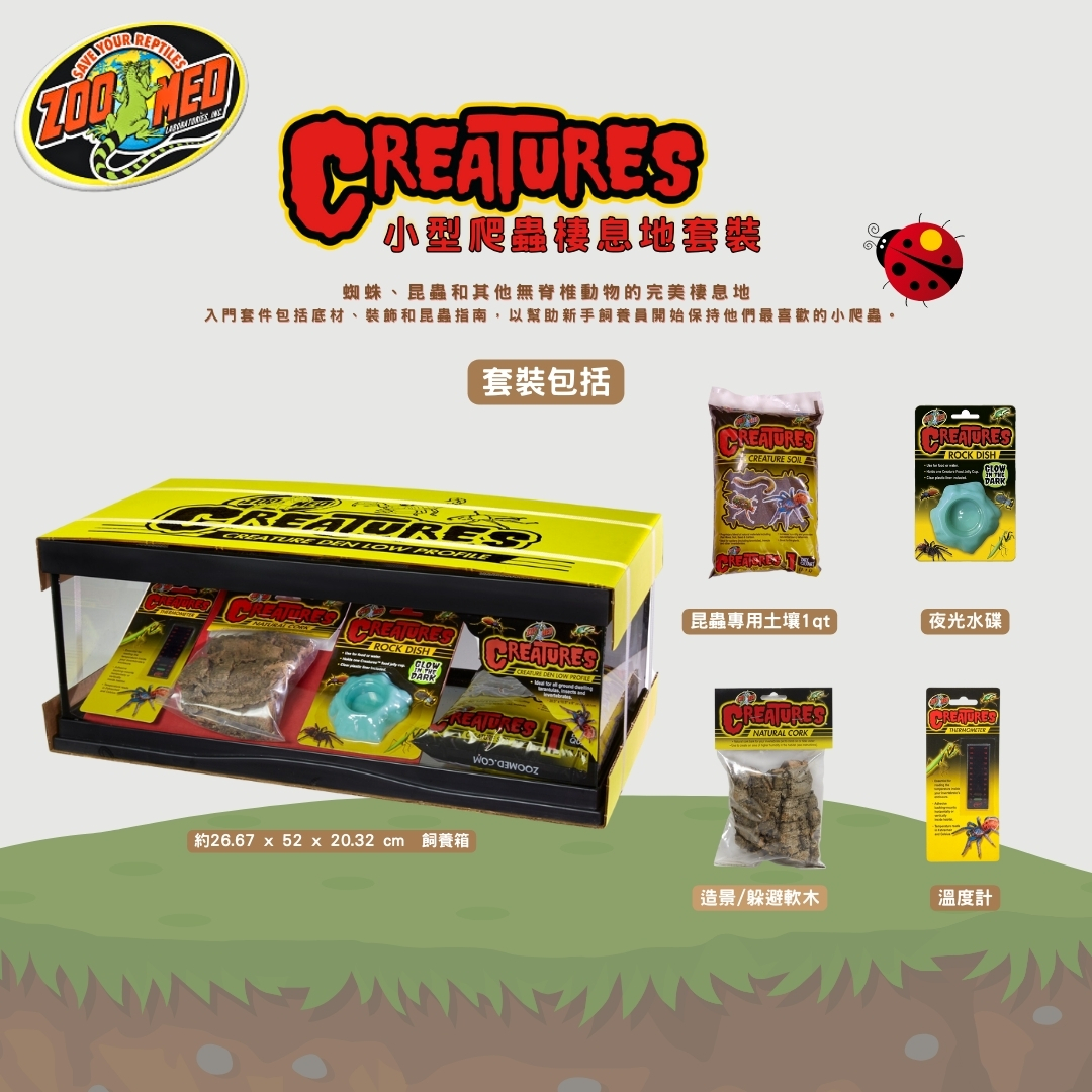 Zoo Med Creatures™ 小型爬蟲飼養玻璃箱套裝 # CT-6