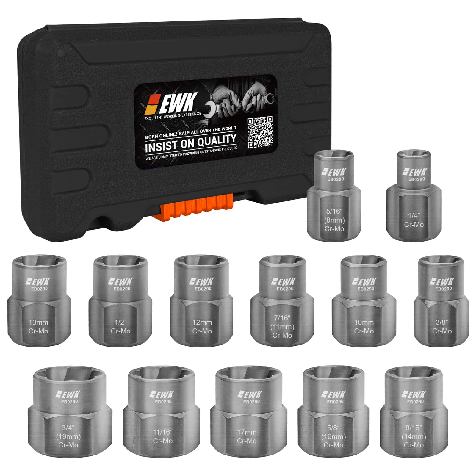 13 Pcs Lug Nut & Bolt Extractor Socket Set | EWK