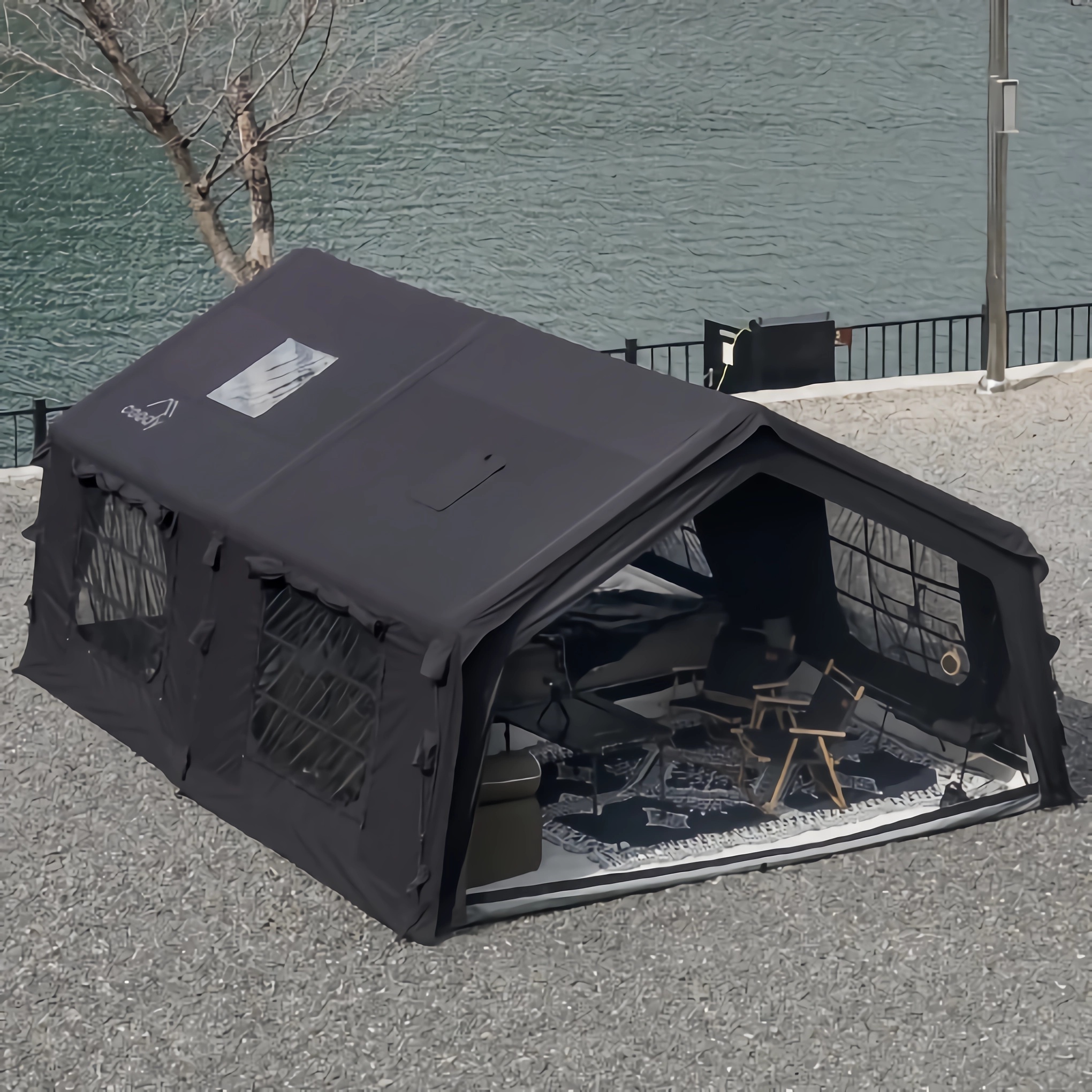 Coody 黑色棉布充氣帳篷（8.0㎡/13.68㎡/17.2㎡）− Coody台灣官方網站