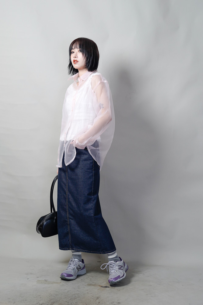 開心價~ Oversized boxy see though shirt (PINK)