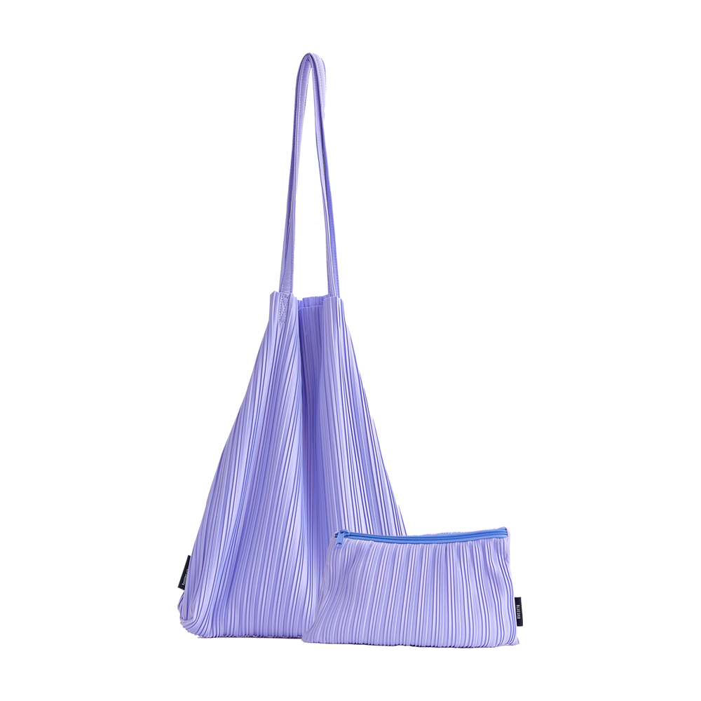 韓國 BLUEORB Each Bag 皺褶托特包 肩背包-內附收納袋 丁香紫