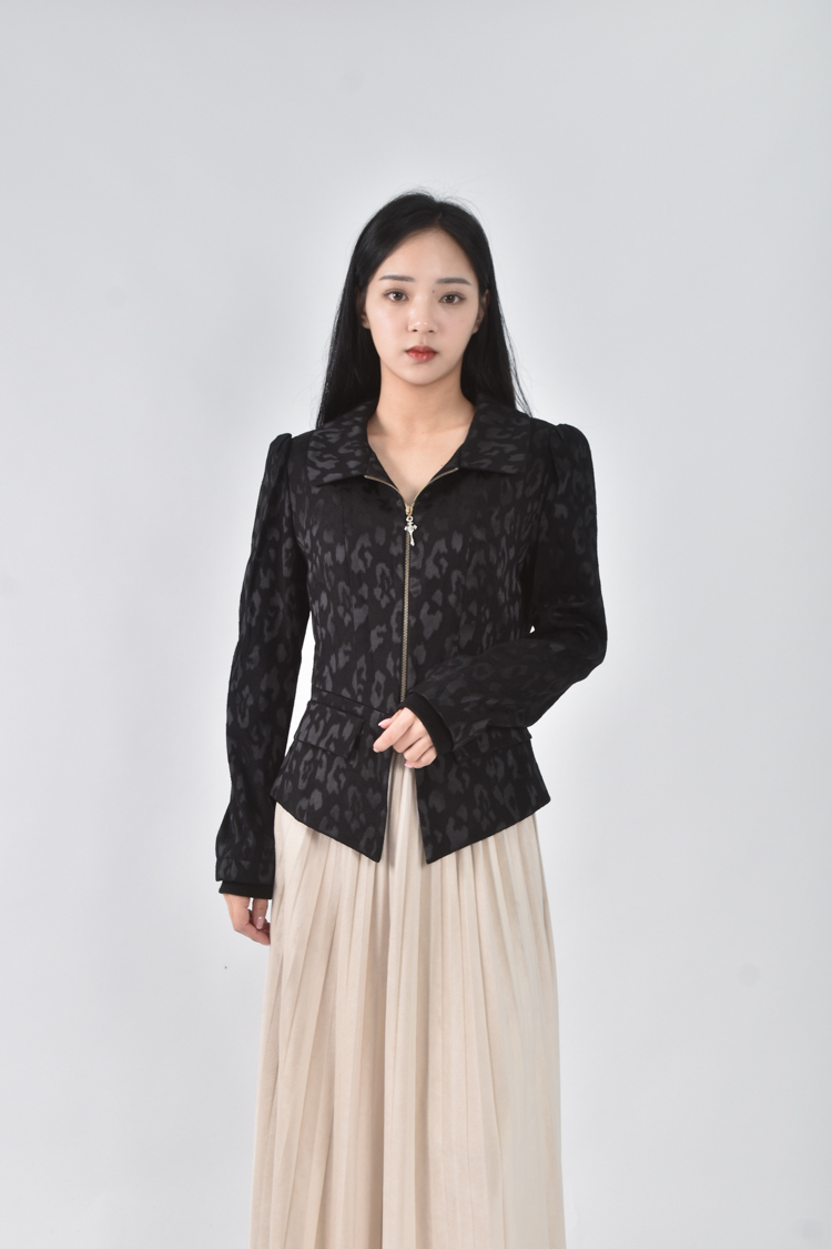 二拾衫-(S) heraya秋冬豹紋黑色外套二手衣｜30日無條件退貨