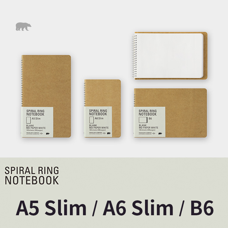 A6 Slim/B6 空白 MD Paper 北極熊/ Spiral Ring Notebook ...