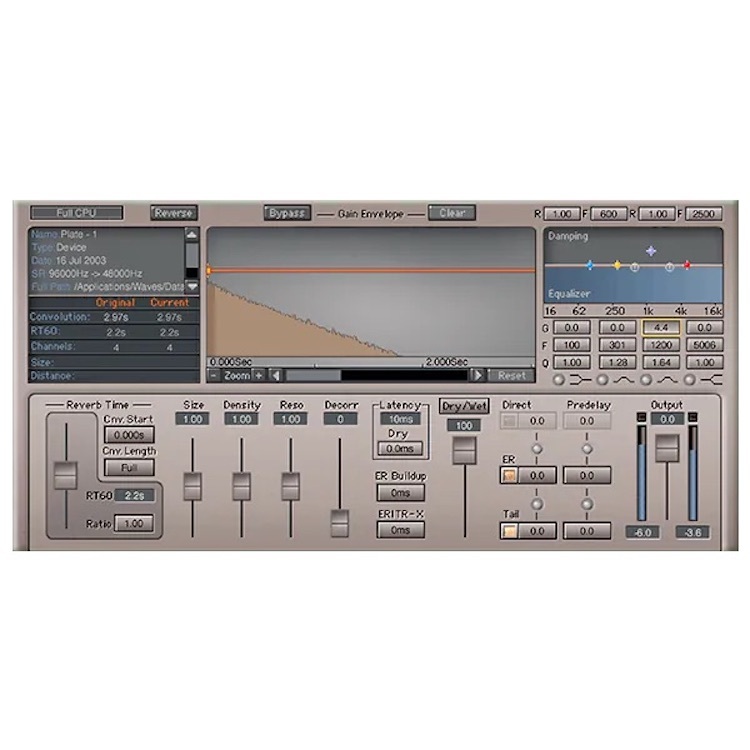 Waves IR1 Convolution Reverb 效果器 Plugin (序號下載版)