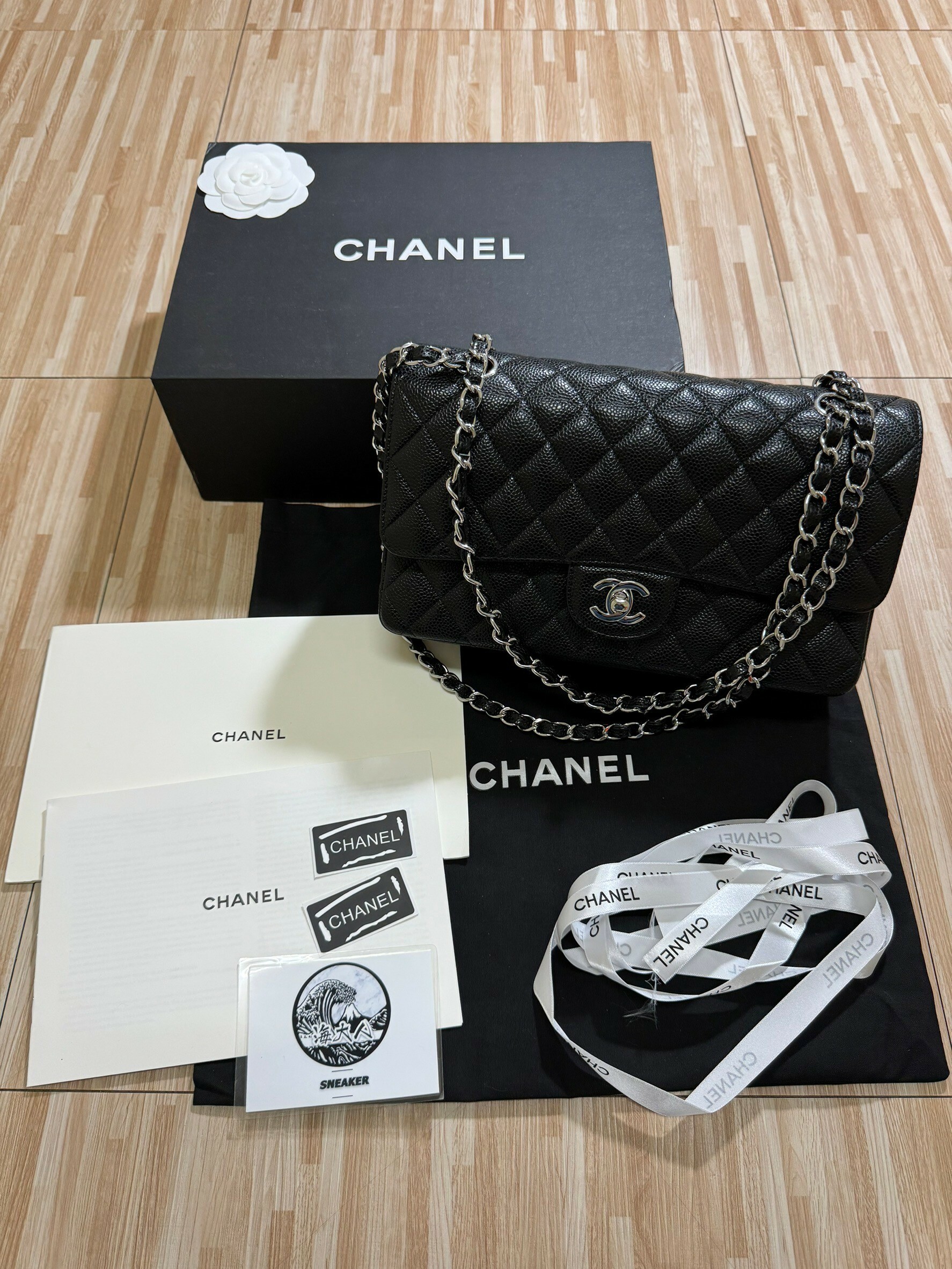 CHANEL CF11.12 牛皮 球紋 銀鏈 單肩包（獨家頂級版本實拍（可掃 NFC晶片等級