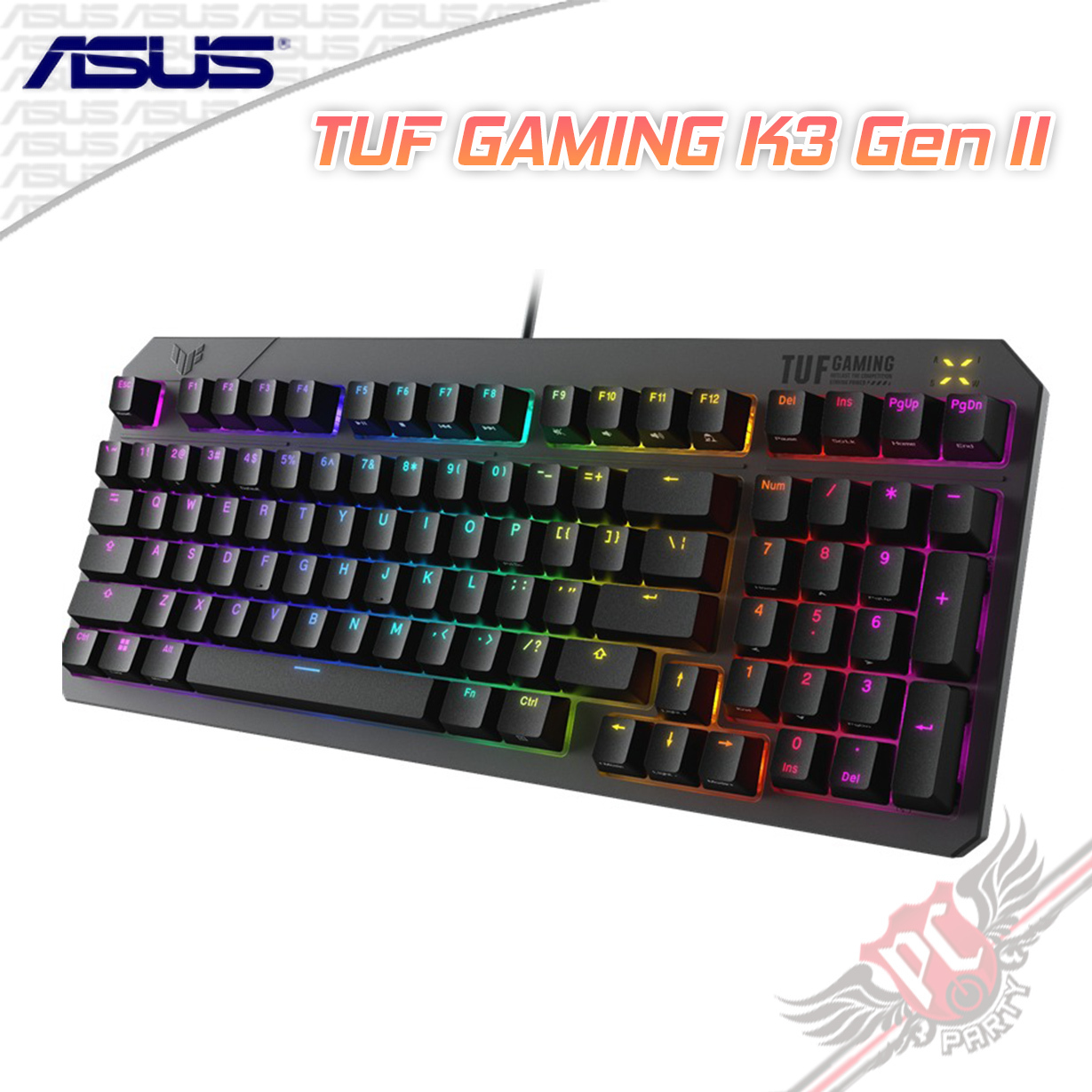 PC PARTY 華碩 ASUS TUF GAMING K3 Gen II 有線電競機械鍵盤