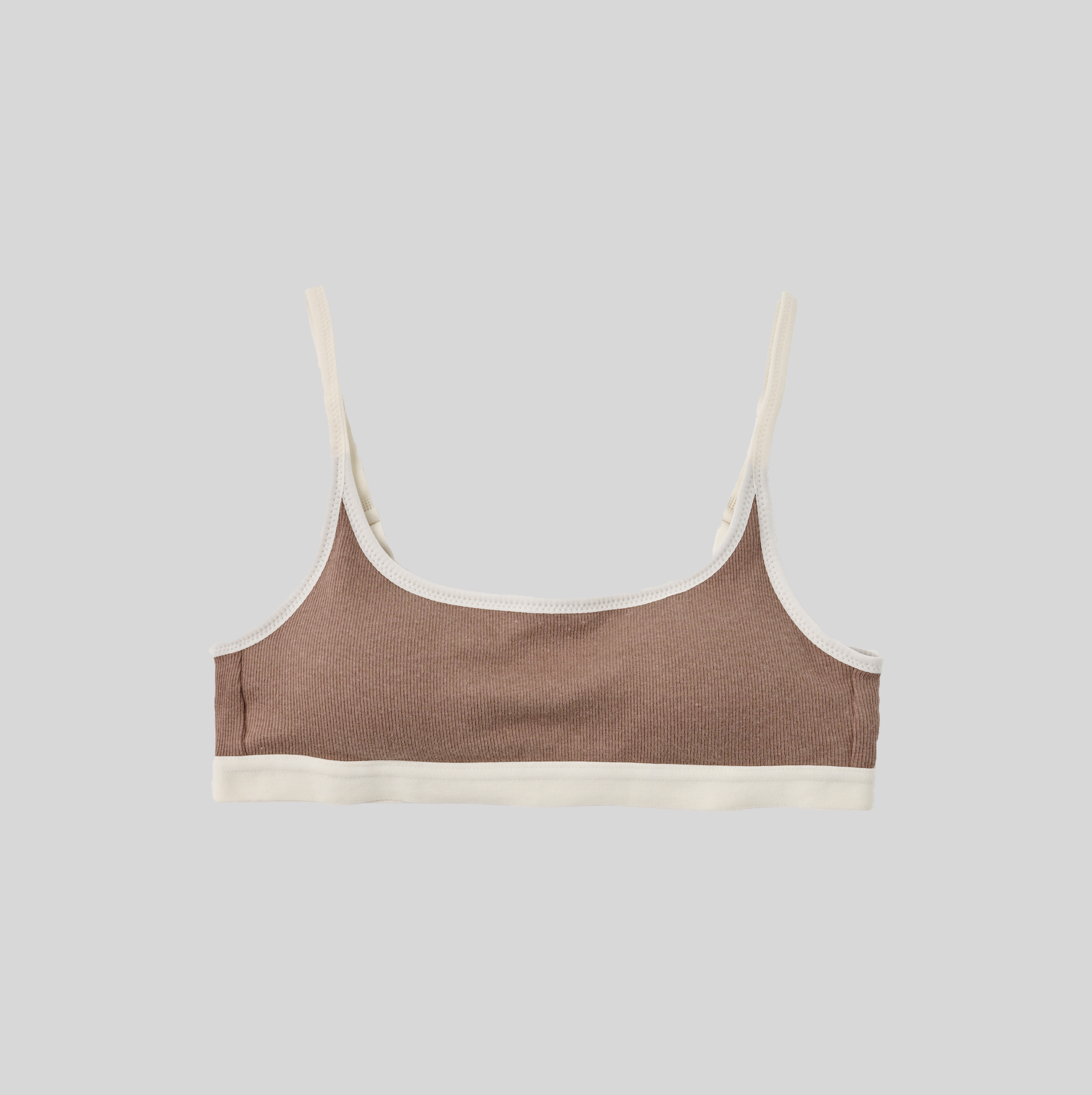 SOOPUI - Square Ribbed Modal Bra In Marron