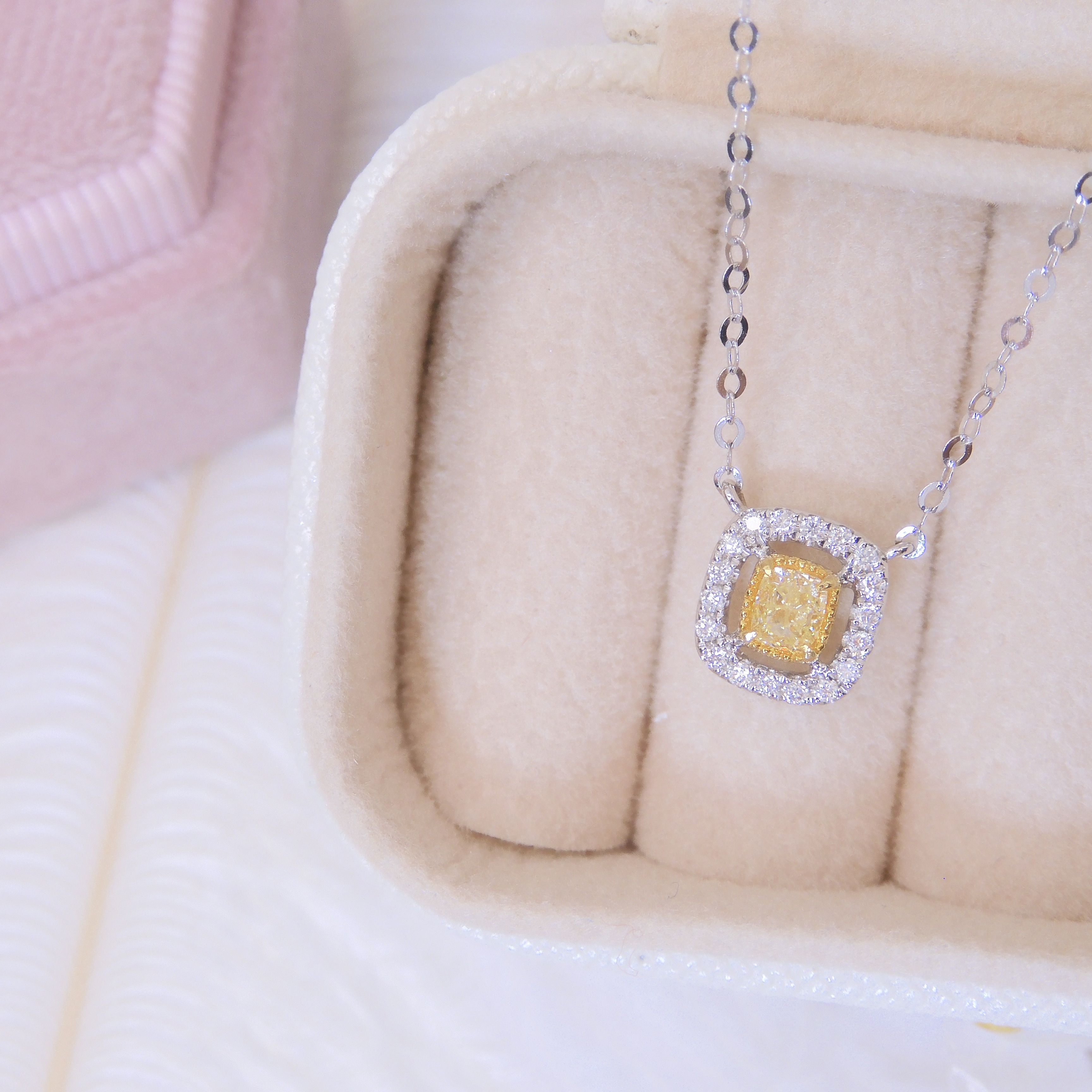 Aloha Jewellery | 18K金 0.18ct 黃鑽項鏈