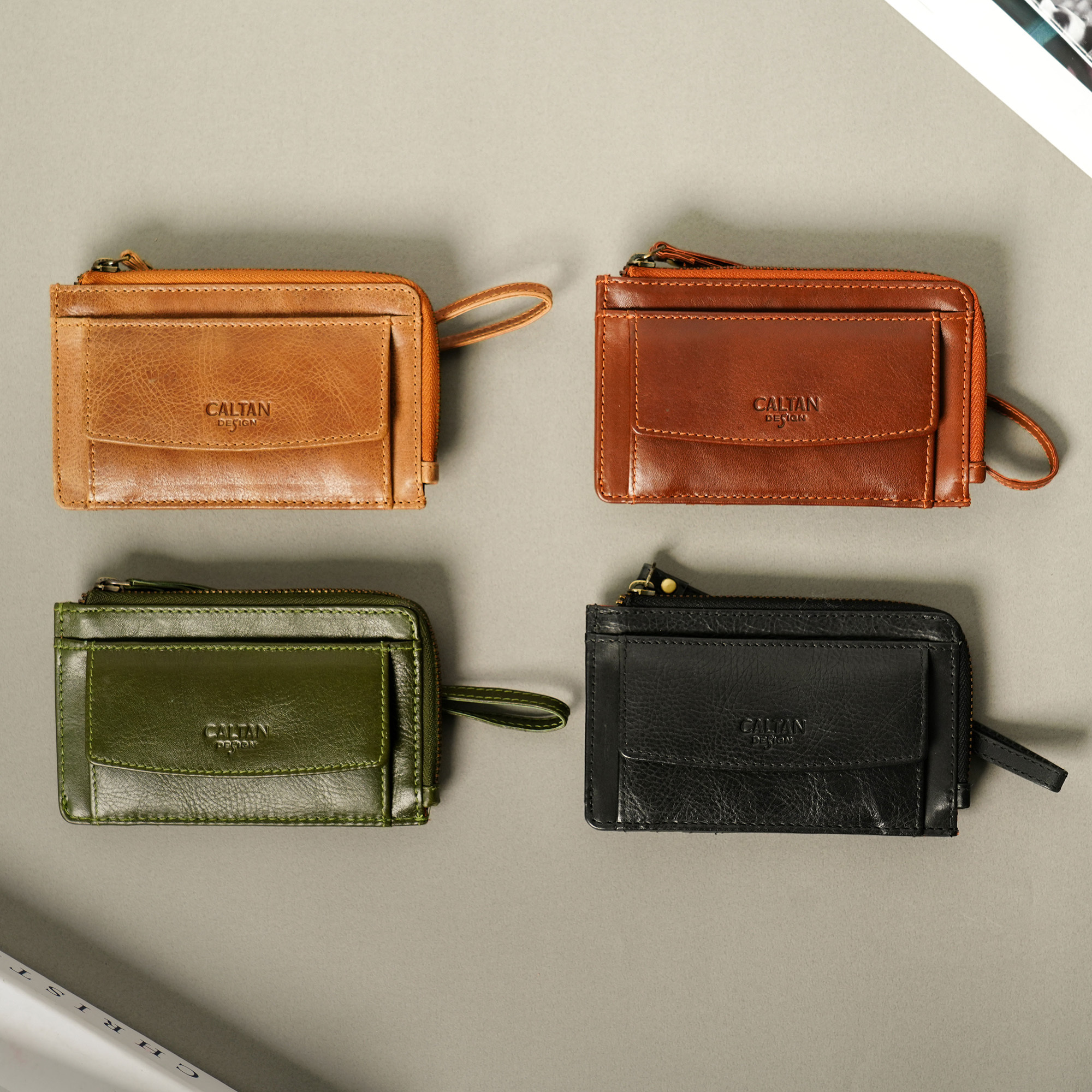 牛皮/零錢包【CALTAN】真皮手掛卡夾零錢包075128-四色