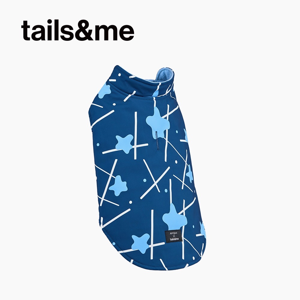 tails&me 尾巴與我｜APUJAN尾巴探險記 墨點刷毛背心—藍