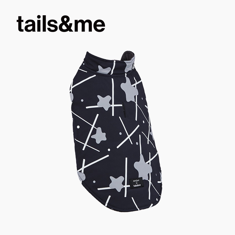 tails&me 尾巴與我｜APUJAN尾巴探險記 墨點刷毛背心—黑