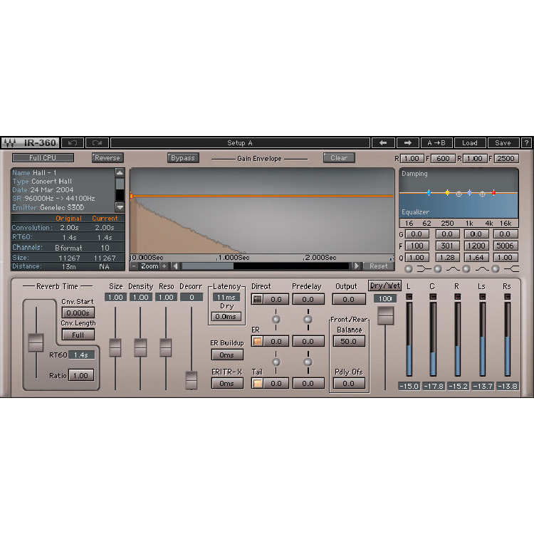 Waves IR360 Convolution Reverb 效果器 Plugin (序號下載版)
