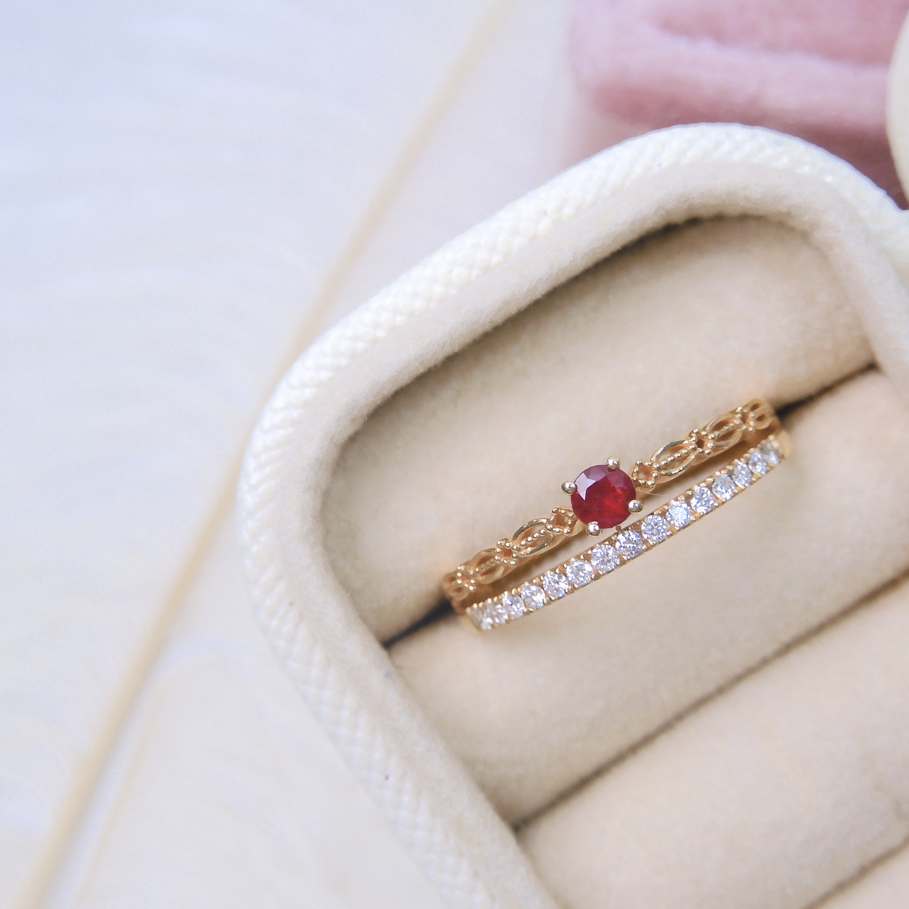 Aloha Jewellery | 18K金 0.11ct 紅寶石戒指