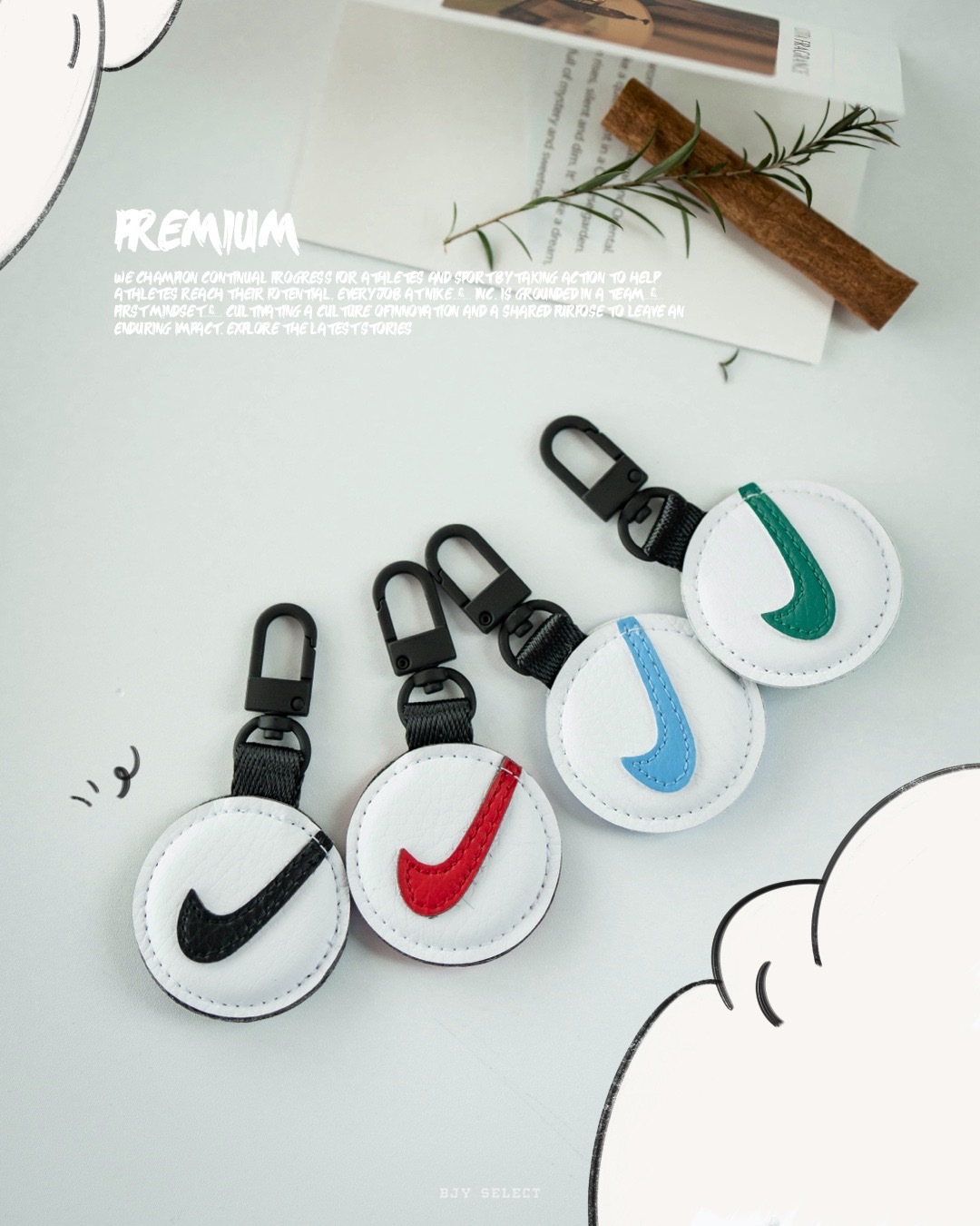 #現貨 NIKE PREMIUM TAG FOB 包包掛件 磁扣包 四色