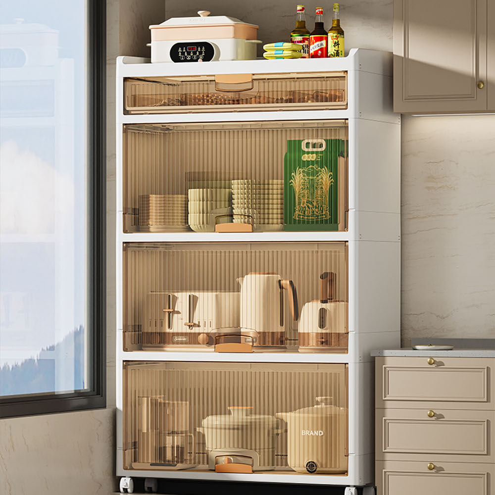 【AOTTO】58面寬附輪掀蓋四層收納櫃(AC-207)