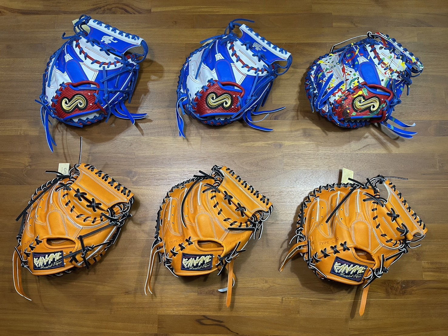 【新品到貨】2024.05 日本製 KANAME 要 TYPE-C100 2月限定版 硬式捕手手套 白藍紅