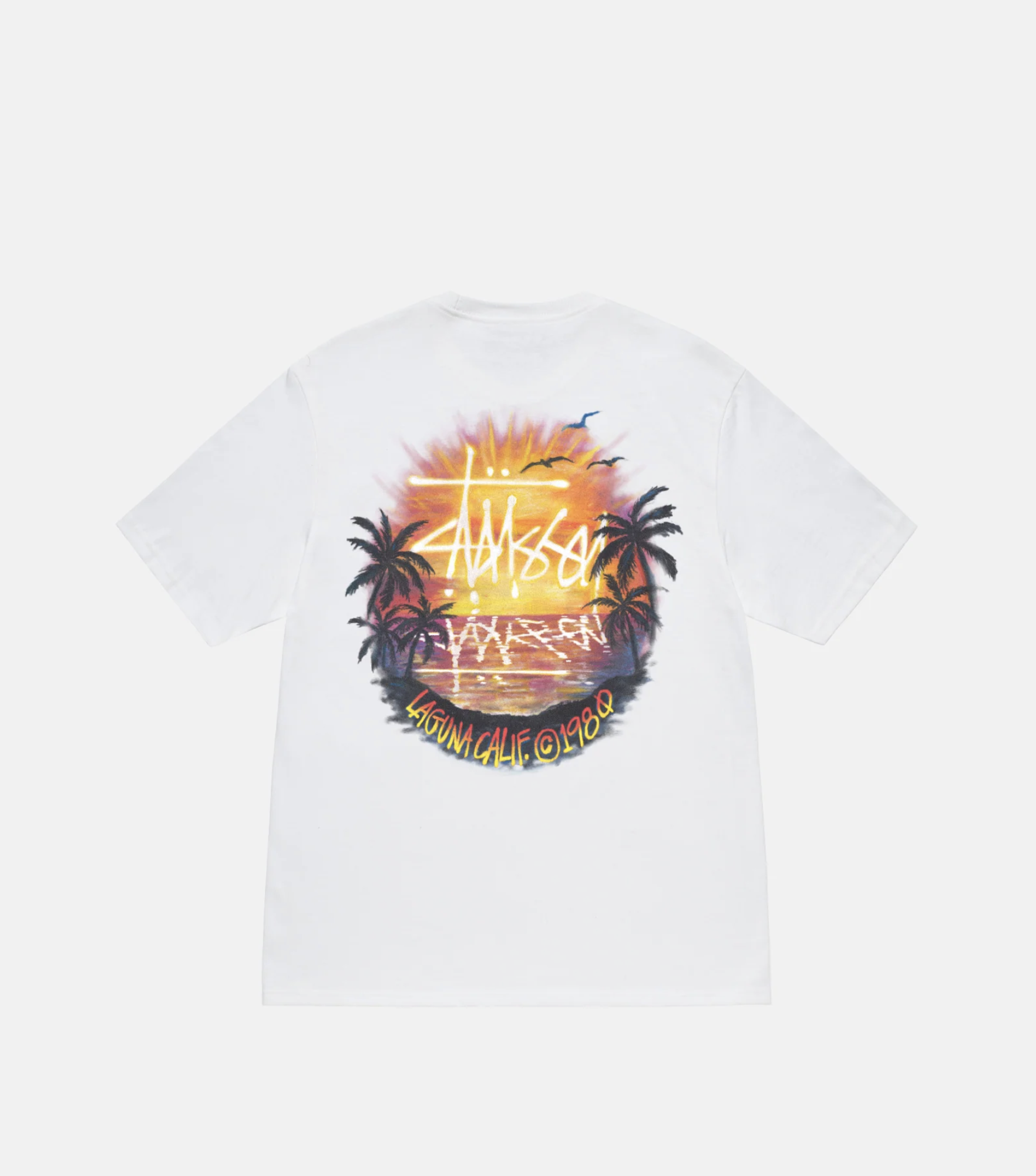 STUSSY SS24 SUNSET TEE WHITE