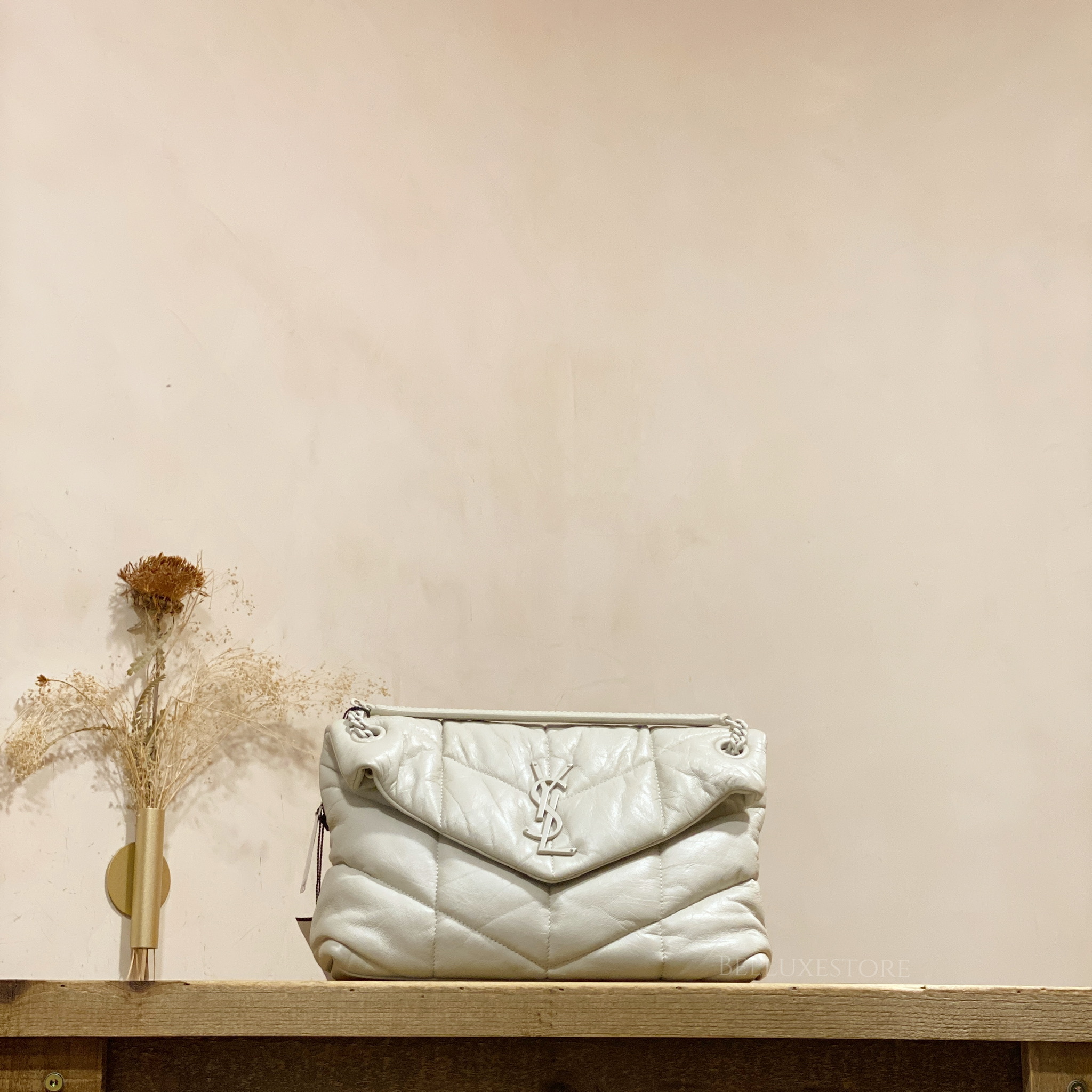 [Unused] YSL puffer small white