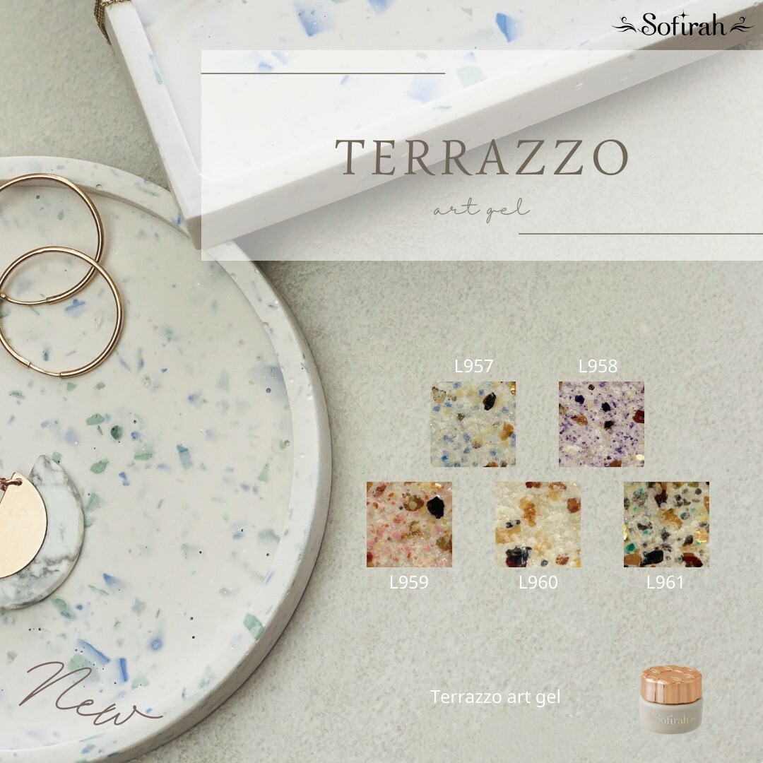 Sofirah - Terrazzo art Gel 大理石水磨系列 L957~L961 (4)(3g x1