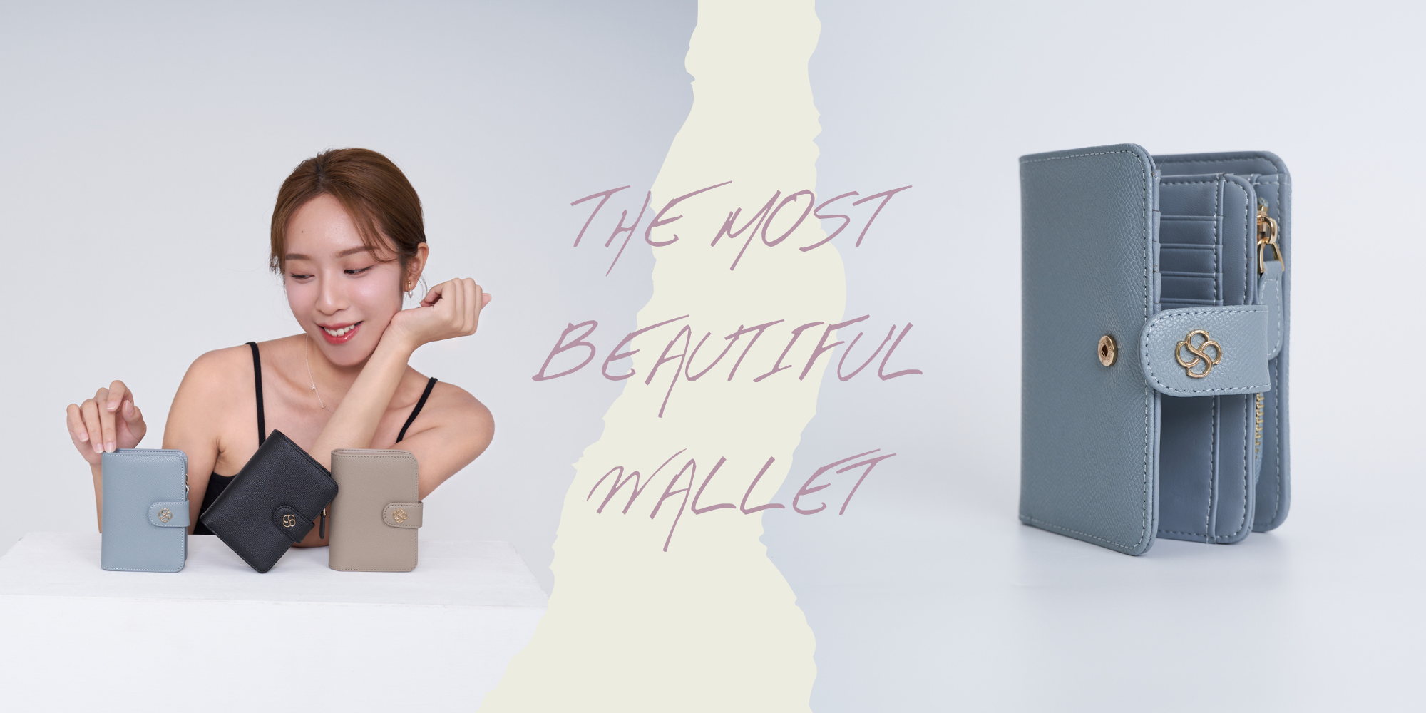 手掌紋牛皮中夾 - STEVANIE精選商品