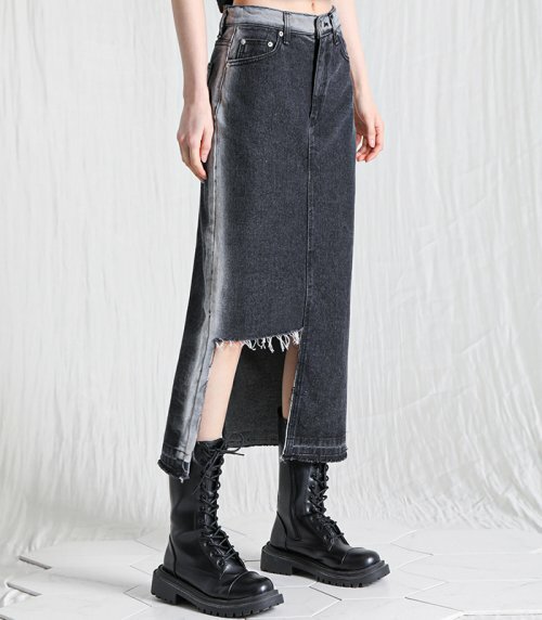 AVANDRESS PLEATS DENIM SKIRT