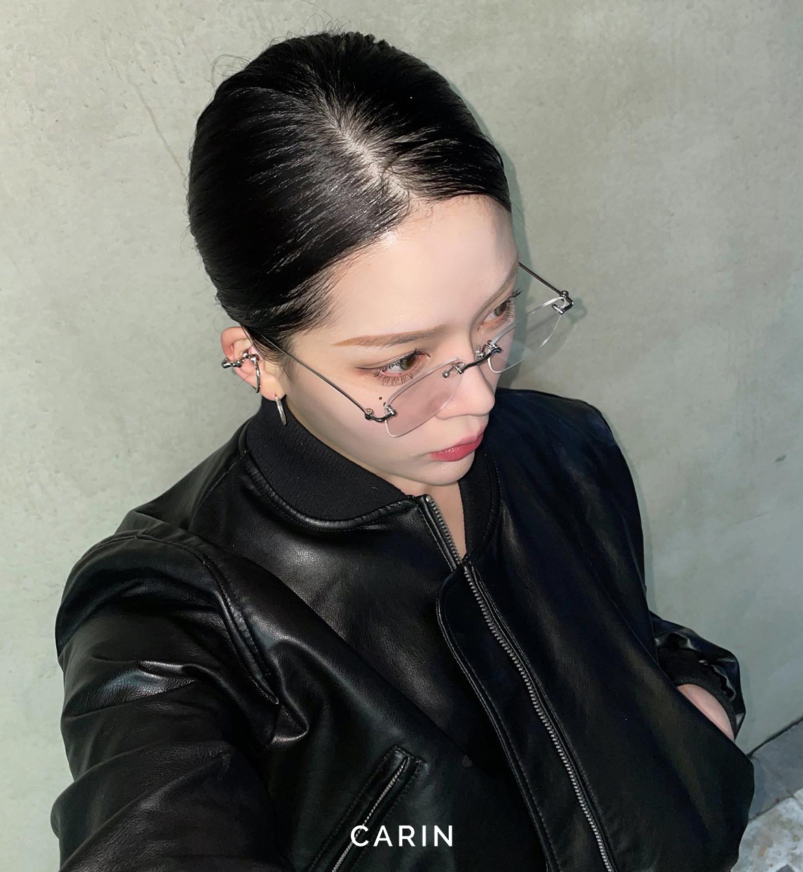 CARIN光學眼鏡-SIENNA S+ C2_銀 (含0度藍光鏡片) (無框系列)-韓國眼鏡品牌