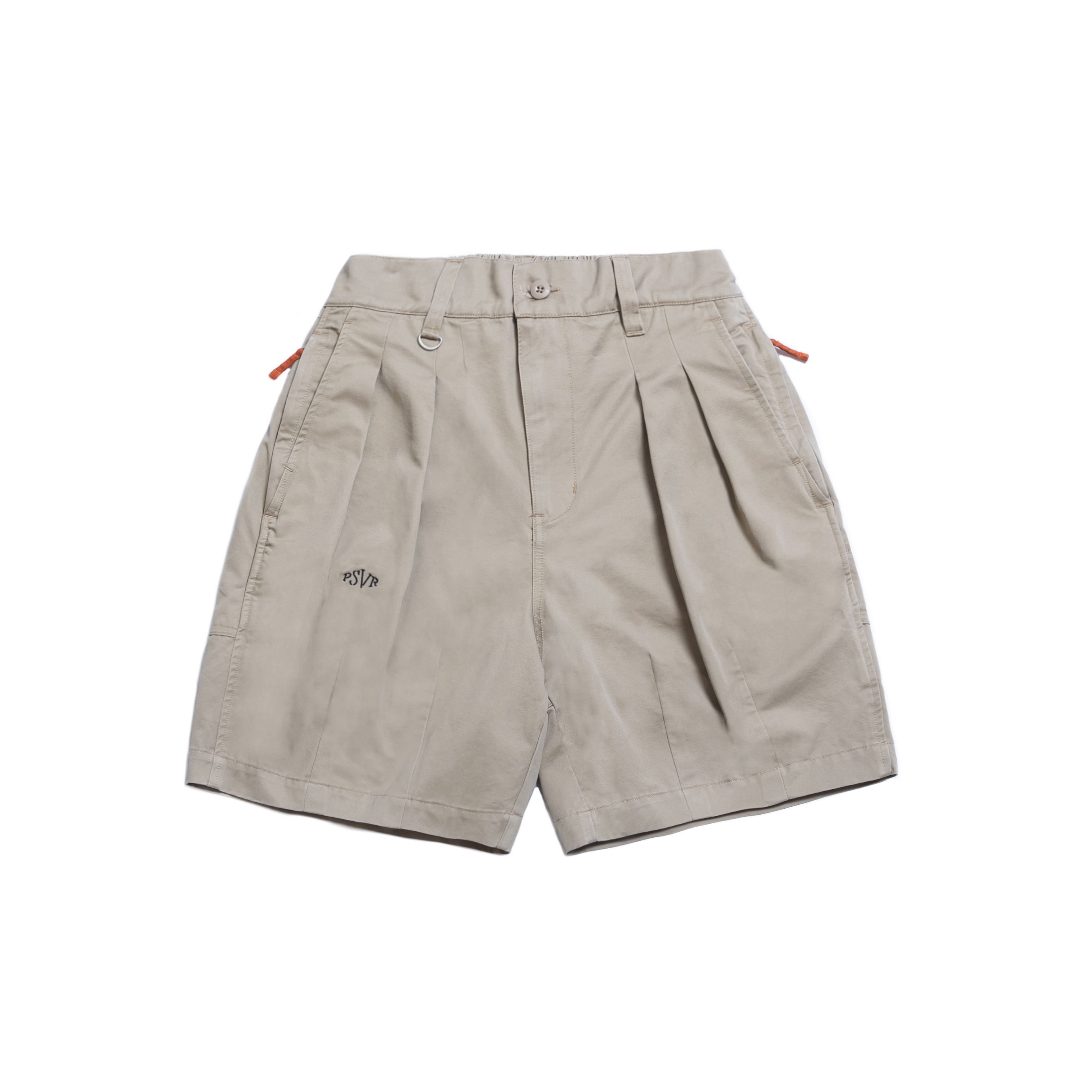 PERSEVERE PLEATED BALLOON SHORTS - BLACK / LIGHT KHAKI