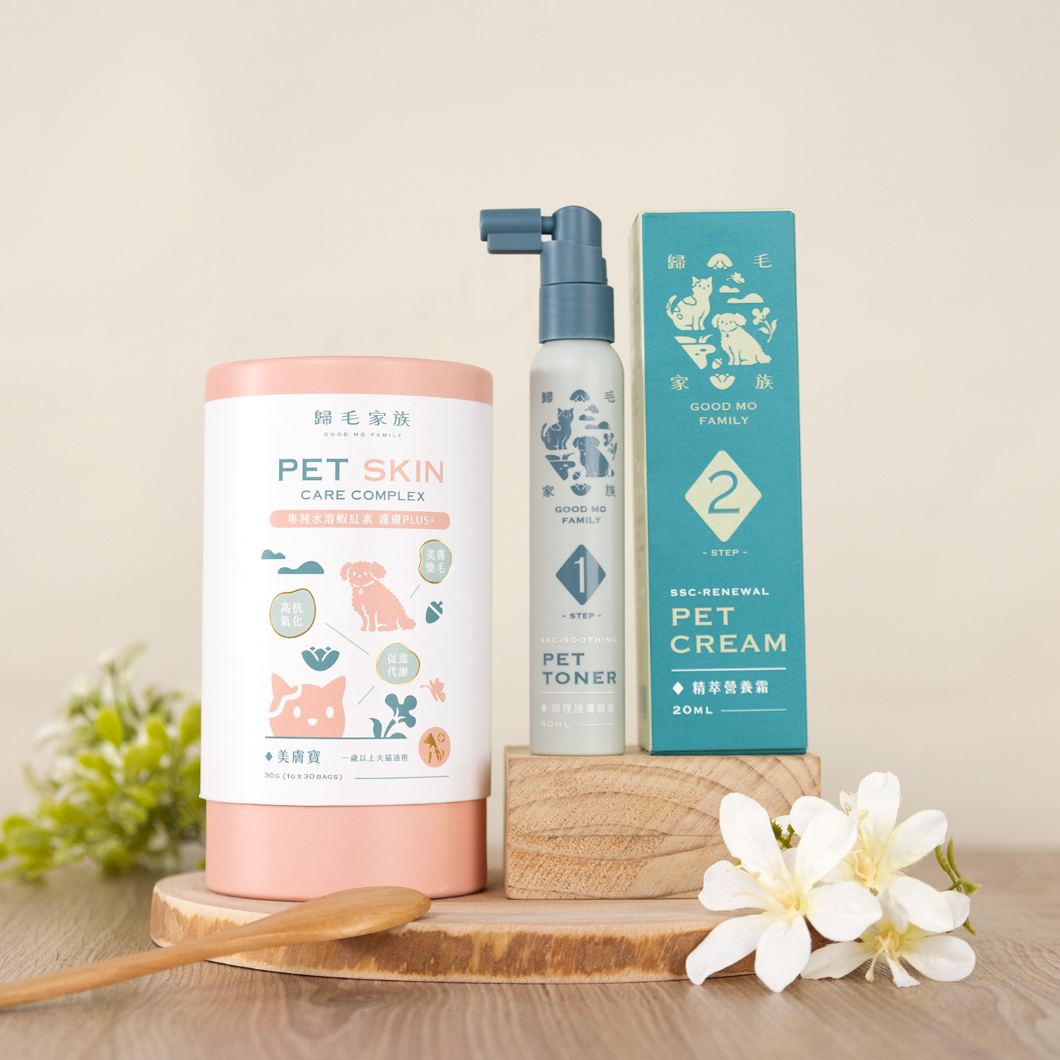 【歸毛家族GoodMo】肌膚救星－護膚噴液+精萃營養霜+美膚寶