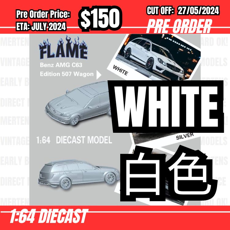 PO-$150 * Flame Model * 1:64 C63 AMG Edition 507 Wag...