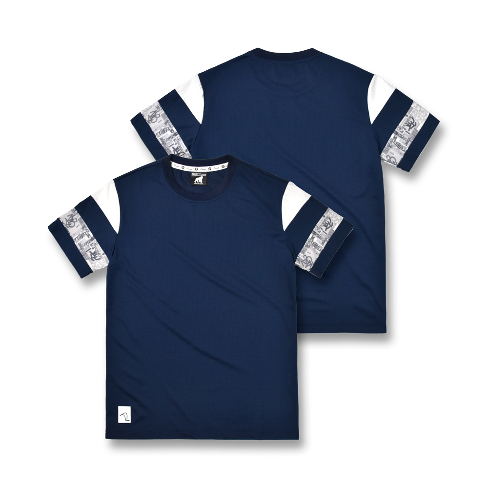 KINGO男款｜極透氣系列｜轉印剪接圓領T 411627