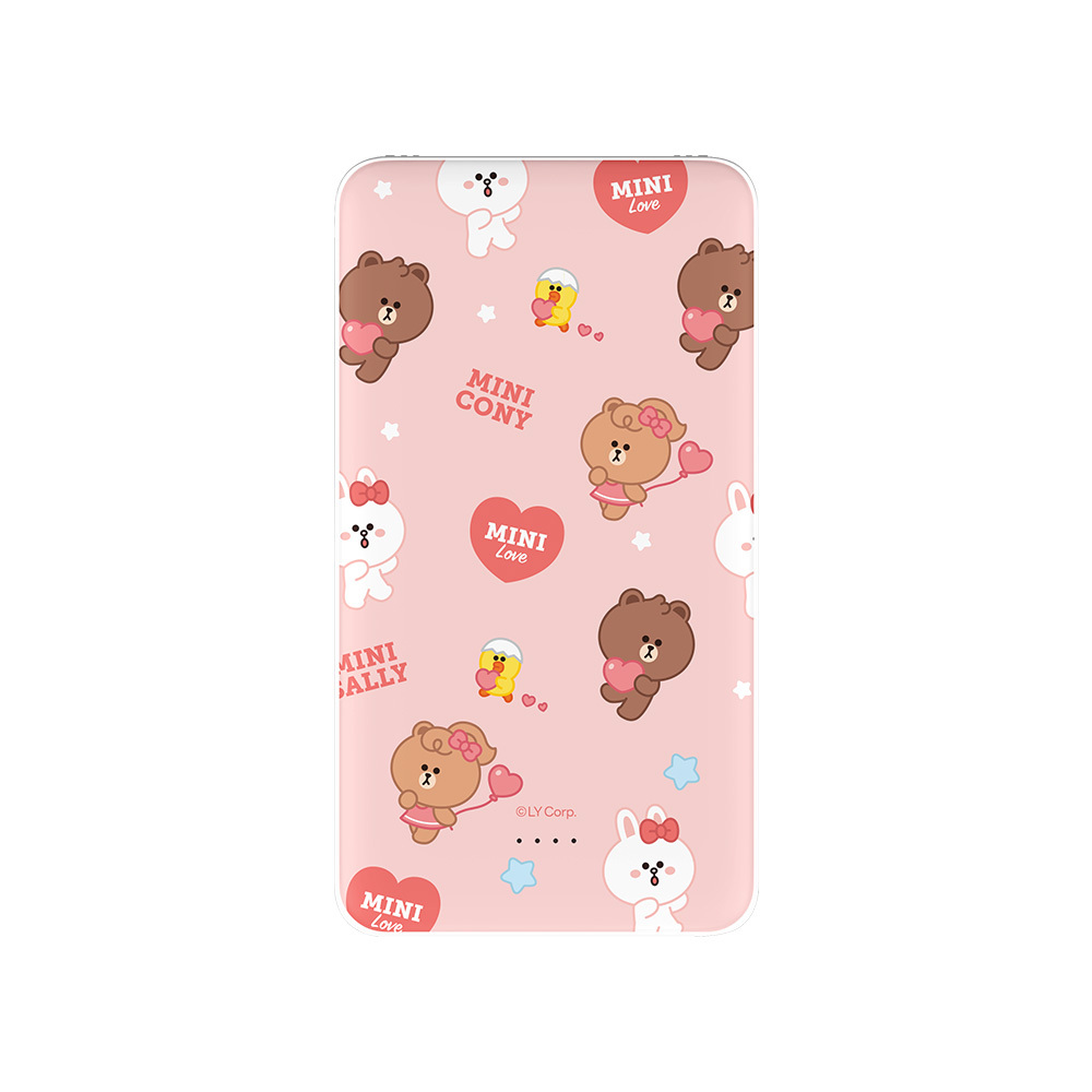 【正版授權】LINE FRIENDS MINI-愛心繽紛碎花雙線快充｜手機周邊配件｜TOYSELECT