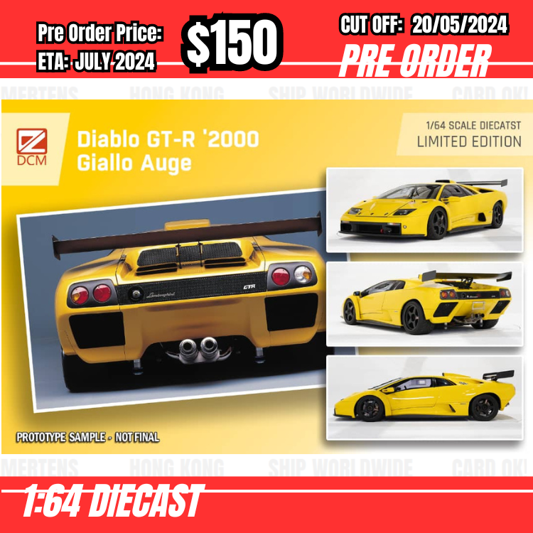 PO-$150 * DCM * 1:64 Diablo GTR Yelllow [OD19/05]