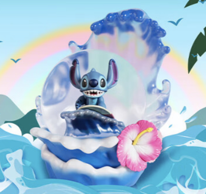 迪士尼史迪仔款花海衝浪水晶球 (HK61)