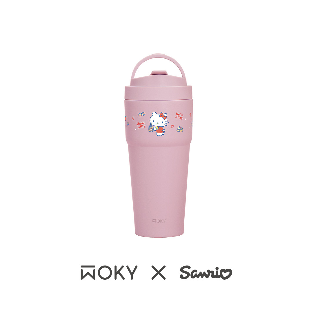《減塑環保》WOKY X SANRIO-Hello Kitty -[ ]渾圓杯鈦陶瓷750ml 二代