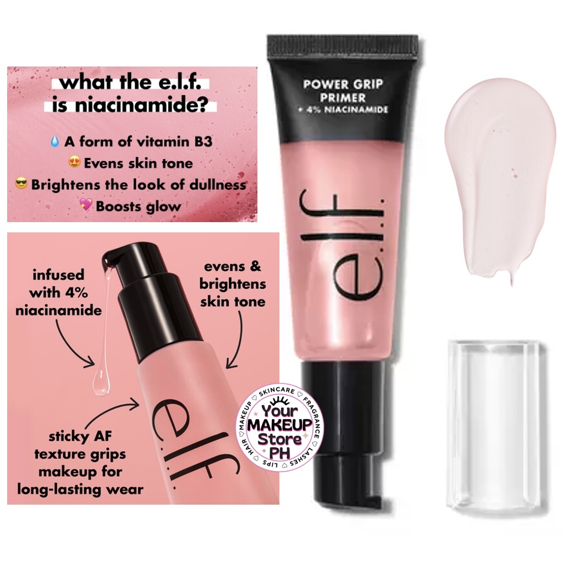E L F Cosmetics Power Grip Primer 0 811 Floz 24 Ml