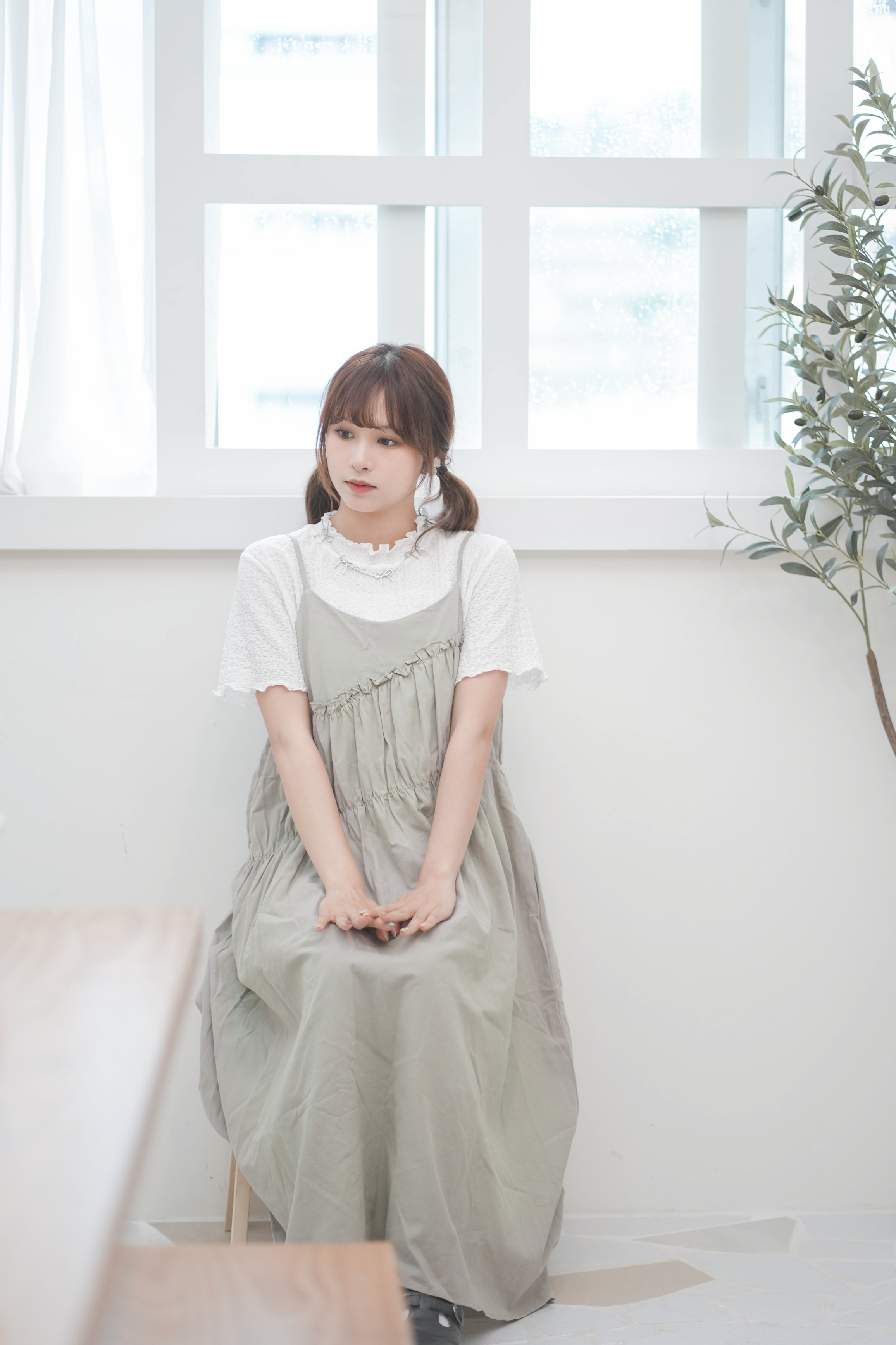 斜波浪ruffle吊帶OPS · 3色入