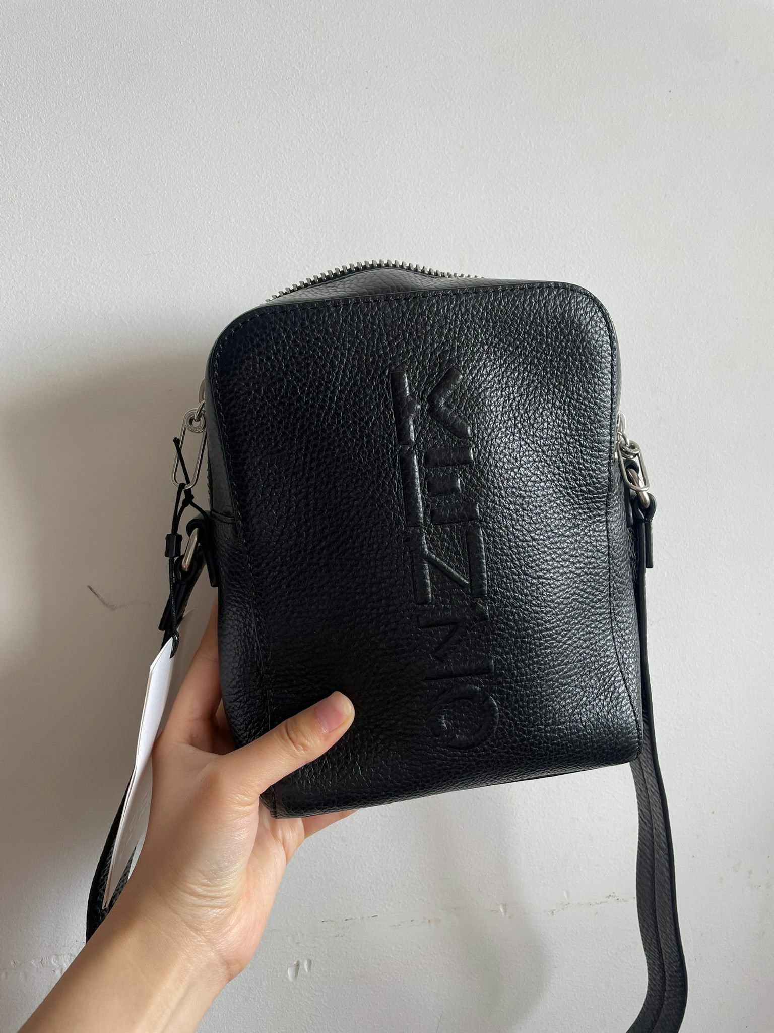 KENZO LEATHER SLING BAG WITH KENZO WORD