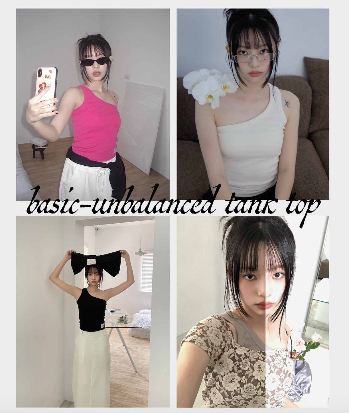 [madebyoiiv] basic-unbalanced tank top(4colors)