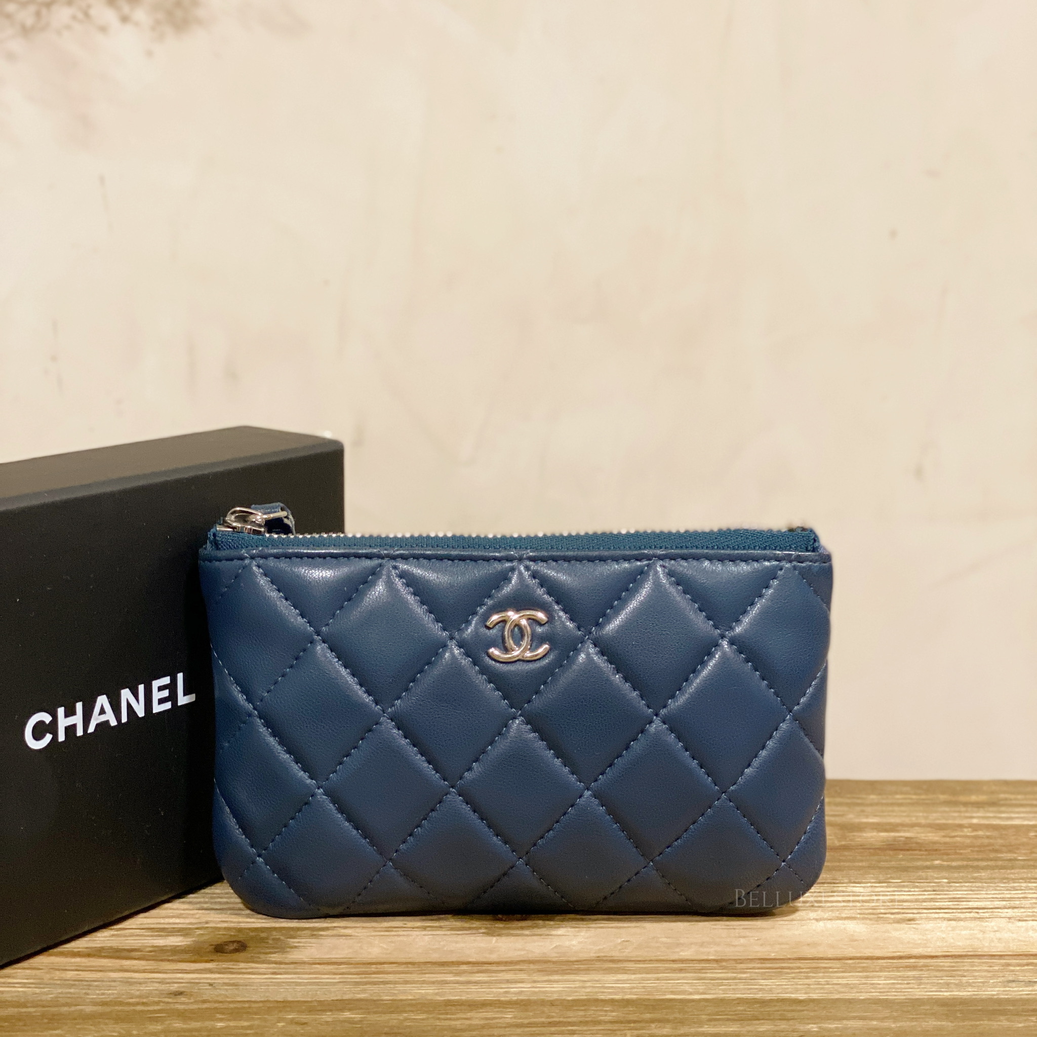 [Pre-owned] Chanel coin bag lambskin blue