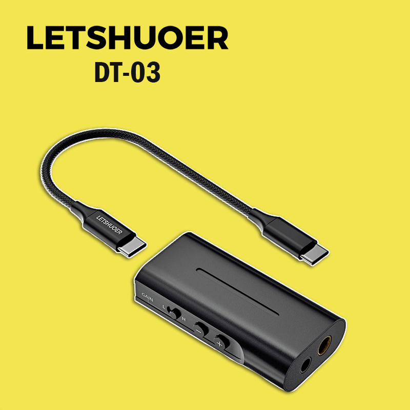 LETSHUOER DT03 Portable USB Dongle DAC Headphone Amplif
