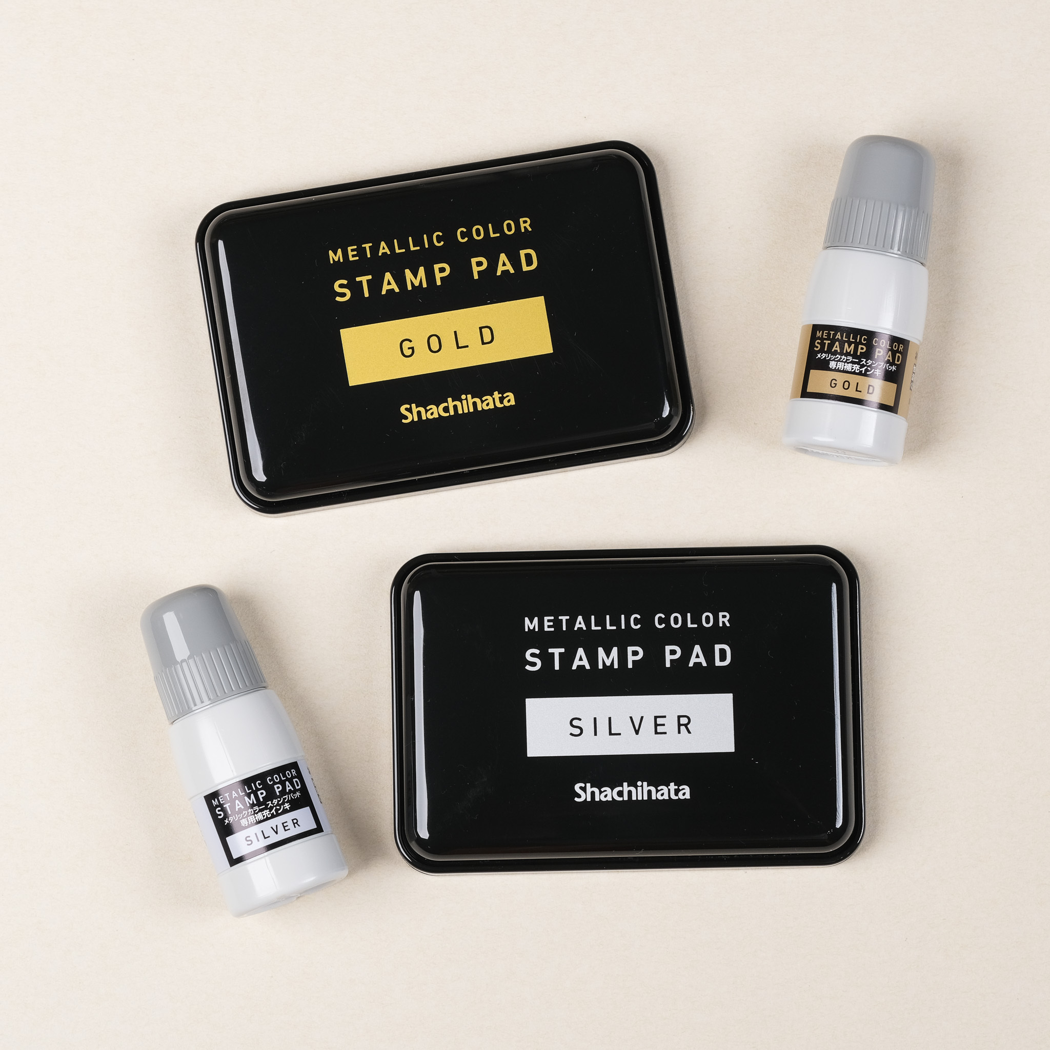 日本 Shachihata 金屬色印台 (金色/銀色) / 一分之一工作室