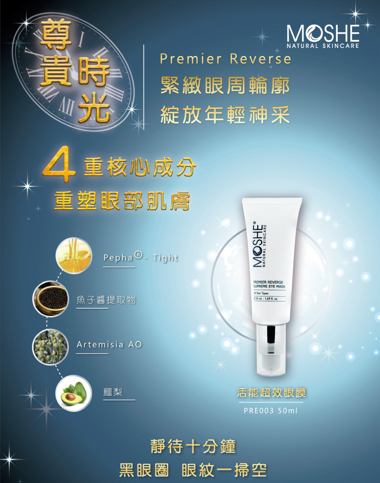 ♡ 現貨 ♡ MOSHE 活能超效眼膜 50ml ♡PREMIER REVERSE SUPREME EYE M