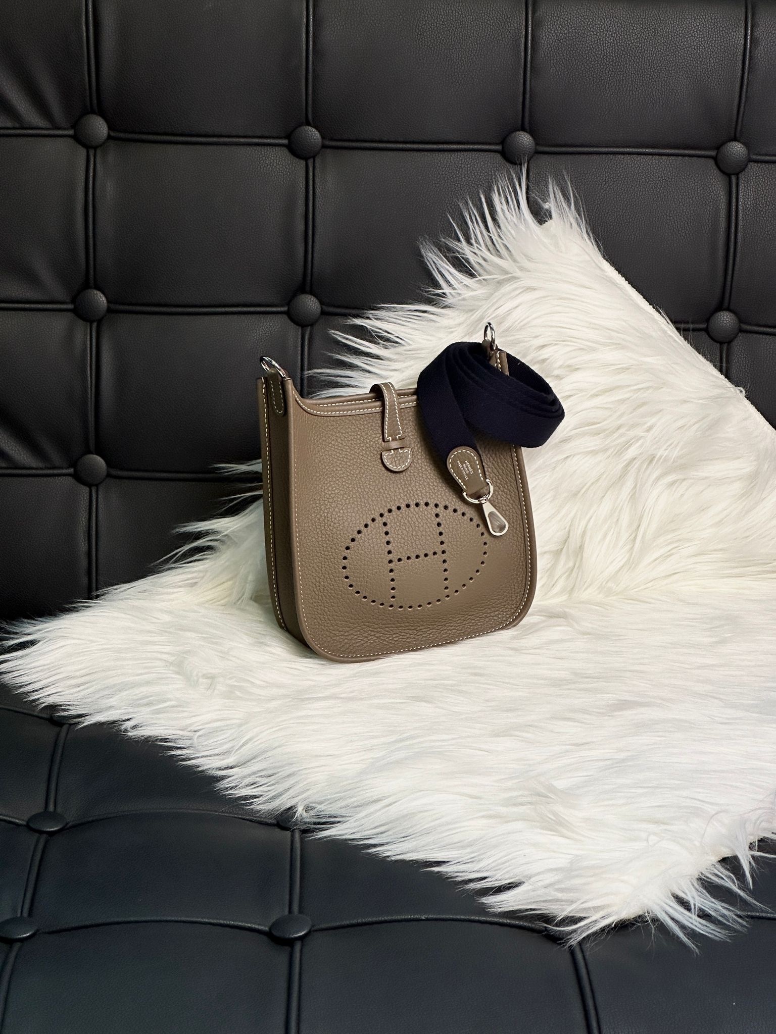 Hermes Mini Evelyn Etoupe PHW